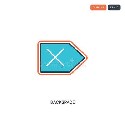 Backspace Key Vector Icon Symbol Keyboard Isolated On White Background Stock Vector