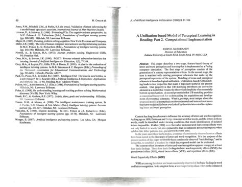 pdf a unification based model of perceptual learning in reading part 2 computational