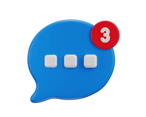 Speech Bubble Message With Notification Icon 3d Rendering Illustration 44764481 Png