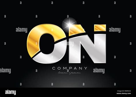 Combination Letter On O N Alphabet Logo Icon Design With Gold Silver