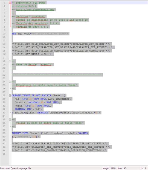 Ejemplos De Programacion Importar Base Sql A Xampp
