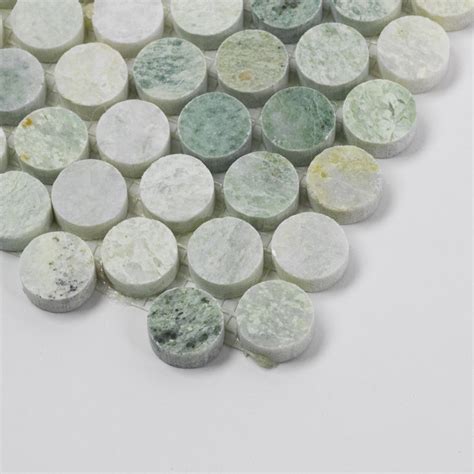 Ming Green Marble Tile Mosaic In 1 Penny Rounds Polished Tilebuys