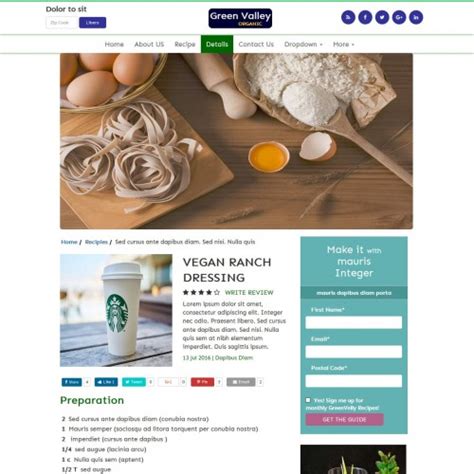 Cookbook Website Template TemplateOnWeb