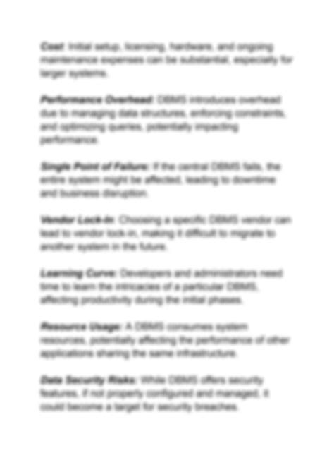 Solution Advantages And Disadvantages Of A Database Management System