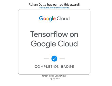 Rohan Dutta On Linkedin Im Happy To Share That Ive Completed Tensorflow Quest Successfully From