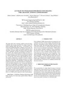 Pdf Accurate 3d Uwb Radar Super Resolution Imaging For A Bi Static