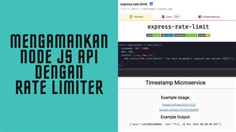 Menguatkan Keamanan Api Dengan Rate Limiter Menggunakan Nodejs Dan Express Rate Limit Youtube