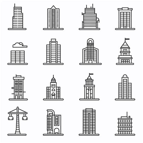 Un Conjunto De Edificios Diferentes Con Diferentes Estilos De Edificios