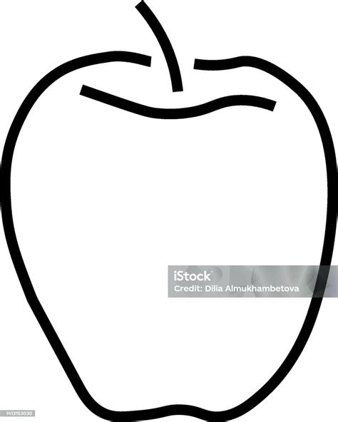 웹 사이트 책 배너 상점 광고에 적합한 흑백 개요 기호 편집 가능한 스트로크 사과의 선 아이콘 건강한 식생활에 대한 스톡 벡터 아트 및 기타 이미지 Istock