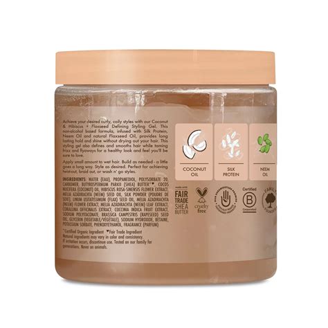 Shea Moisture Coconut And Hibiscus Flaxseed Defining Styling Gel 15oz