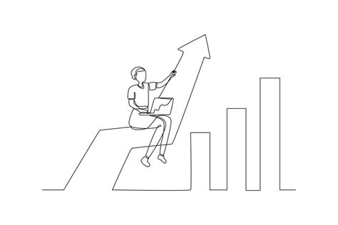 Single One Line Drawing Concept Of Productivity Boosting Continuous Line Draw Design Graphic