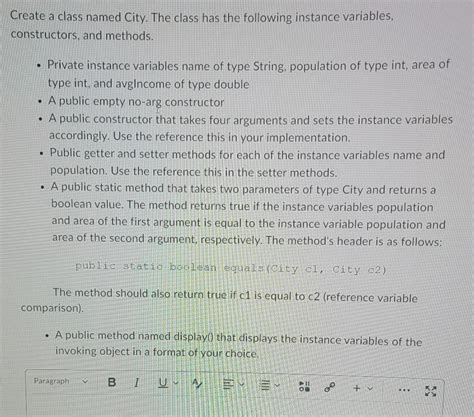 Solved Create A Class Named City The Class Has The
