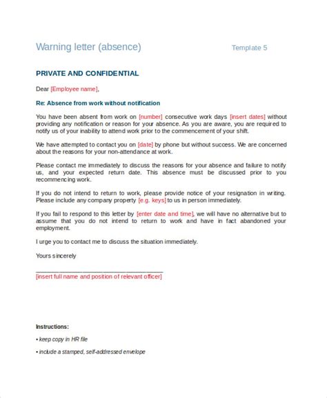 Warning Letter Template 15 Free Word Pdf Document Downloads