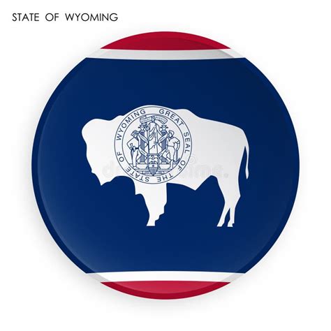 Flag Of American State Of Wyoming Icon In Modern Neomorphism Style