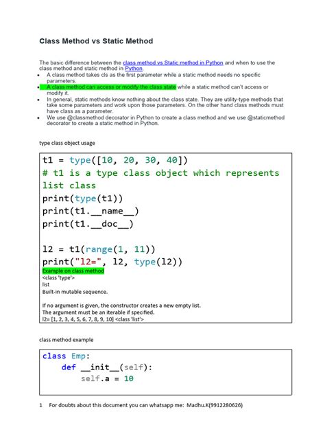 Week 3 Day 2 Class Vs Static Methodds Pdf Method Computer