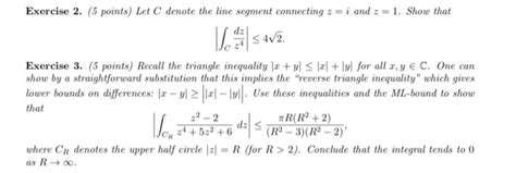 Solved Exercise Points Let C Denote The Line Segment Chegg