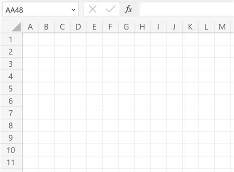 a grid of squares after adjusting column width to make graph paper in