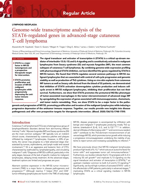 Pdf Genome Wide Transcriptome Analysis Of The Stat6 Regulated Genes
