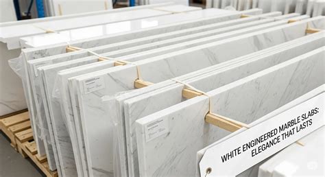 White Engineered Marble Slabs Elegance That Lasts