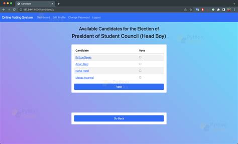Python Django Online Voting System Smarter Elections Start Here
