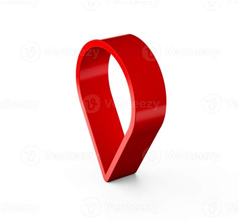 red map pointer 3d pin location symbol isolated on white background