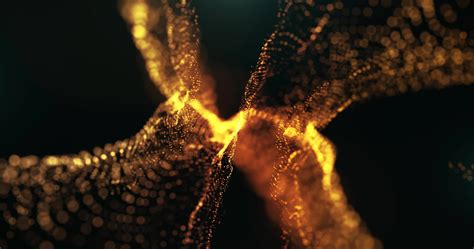 Motion Abstract Orange Digital Waves And Particles Technology Background 4k Screensaver