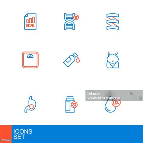 라인 설정 수분 균형 유당 불내증 인간의 위장 건강 비만 욕실 저울 생수 스포츠 영양 단백질 및 Gmo 아이콘 없음 벡터 건강