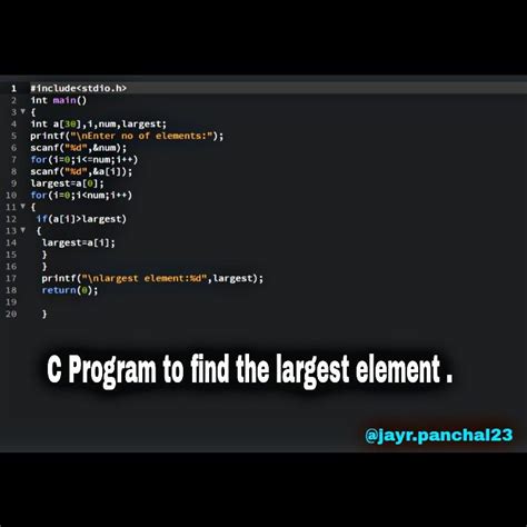 C Program To Find The Largest Element