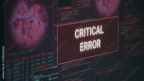 Computer Showing Hacking Alert And Critical Error Message Flashing On