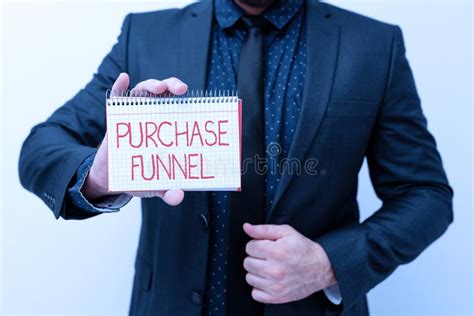 Conceptual Caption Purchase Funnel Word Written On Consumer Model Which Illustrates Customer