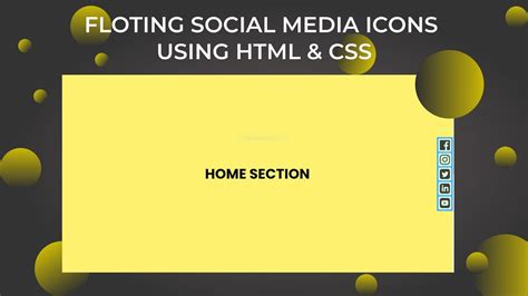 Floating Social Media Icons Using Html And Css Social Media Section