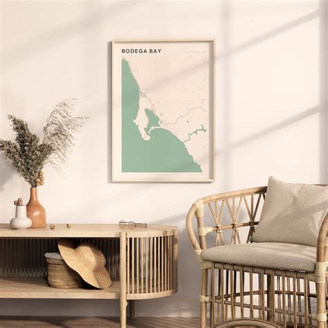 Bodega Bay Map Poster Bodega Bay Print Bodega Bay Poster Bodega Bay