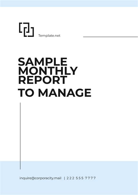 Free Monthly Summary Report Template To Edit Online