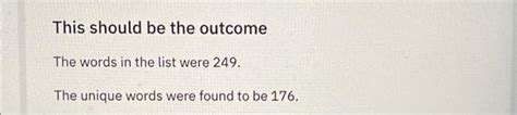 Solved Instructions Unique Non Duplicate Words Write A