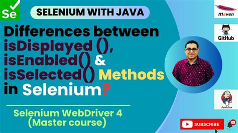 Session 28 Master Selenium Java Difference Between Isdisplayed