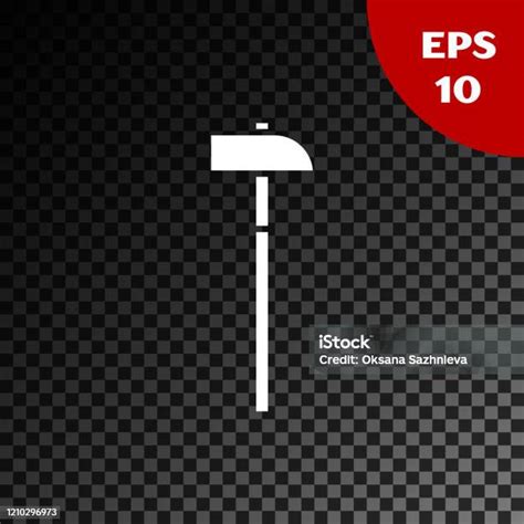 투명 한 어두운 배경에 격리 된 흰색 망치 아이콘입니다 수리를위한 도구 벡터 일러스트레이션 강철에 대한 스톡 벡터 아트 및 기타 이미지 Istock