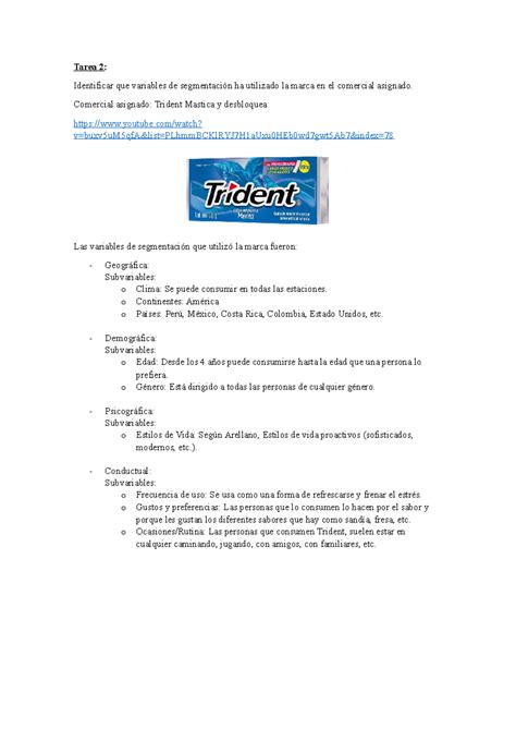 Tarea 2 Marketing Tarea 2 Identificar Que Variables De