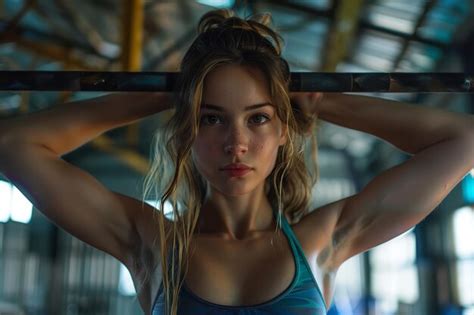 Premium Photo Portrait Of A Young Athlete Woman During His Exercise