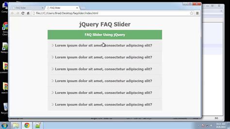 faq slider javascript youtube