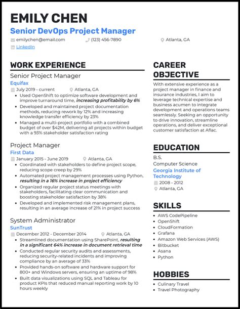 3 Senior Devops Project Manager Resume Examples In 2025