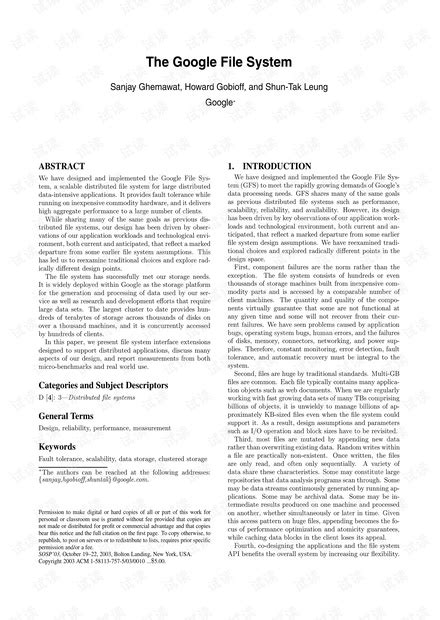 谷歌dfsmapreducebigtable三大论文中英文版本资源 Csdn下载