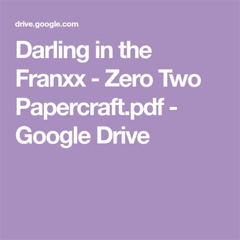 Zero Two Papercraft At Mabel Burton Blog