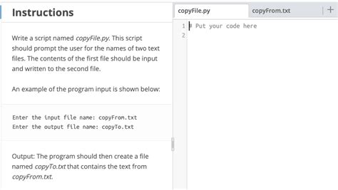 solved instructions copyfile py copyfrom txt 1put your code