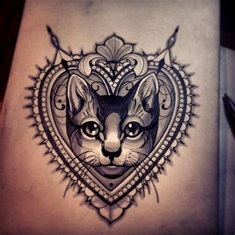 Cat Belly Button Tattoo