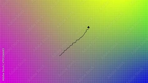 Graph Line With Arrow Pointing Upwards Symbolizing Growth Or Success Animated On Colorful Graph
