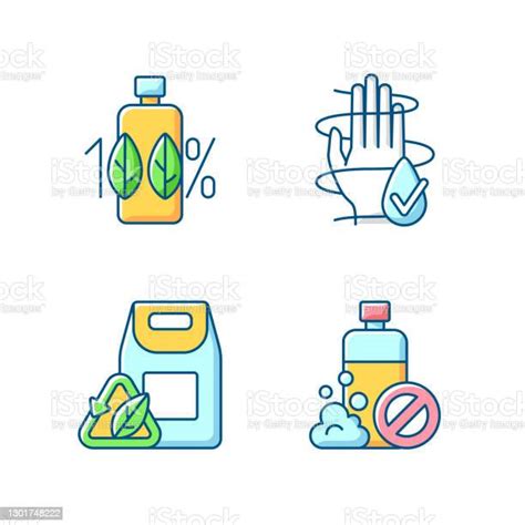 천연 화장품 Rgb 컬러 아이콘 세트 개념에 대한 스톡 벡터 아트 및 기타 이미지 개념 건강관리와 의술 건강한 생활방식 Istock