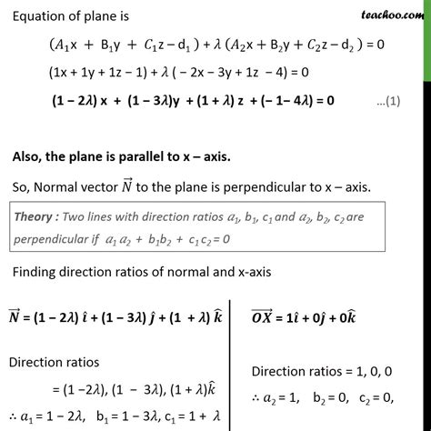 Misc Plane Intersection Of Planes Parallel To X Axis