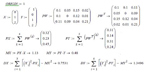 Calculating Numerical Characteristics Of A Discrete Random Vector