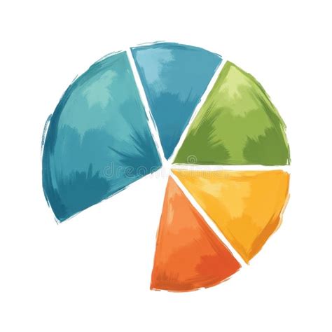 Modern Aerial View Of Colorful Pie Chart Visualizing Office Data Insights Stock Illustration