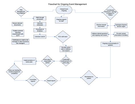 Event Organizing Flow Chart Template Critical Event Ongoing Risk